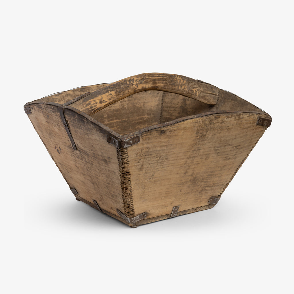 Bohai Flared Timber Bucket with Handle | Homewares