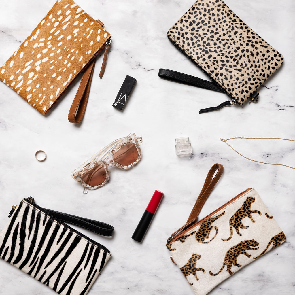 Printed Cowhide Clutch Bag (Deer) | Animal Print Purses