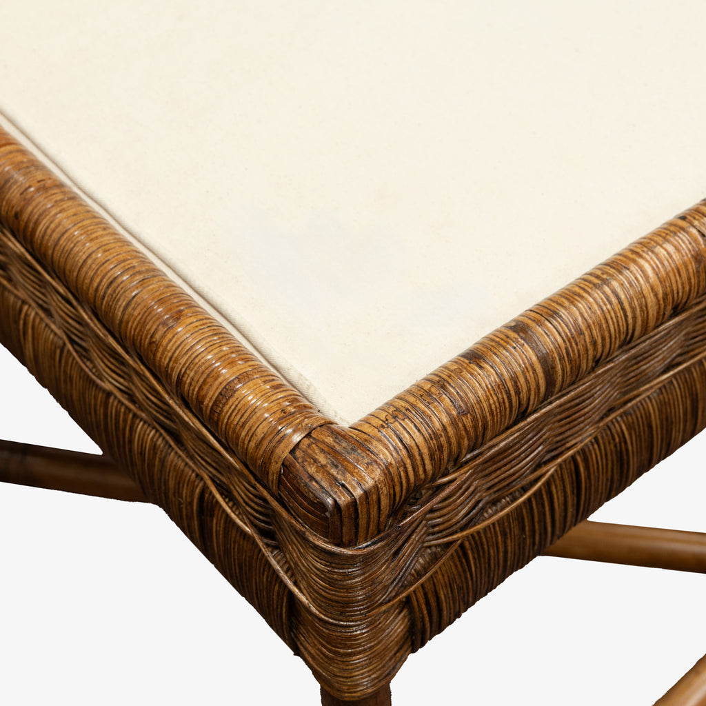 Rattan Cross Bench With Cushion (Brown) | Entryway Benches & Bed Ends