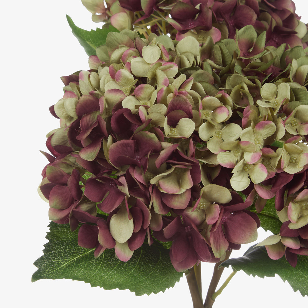 Artificial Hydrangea Bunch Stem (Burgundy 66cm) | Faux Flowers & Plants