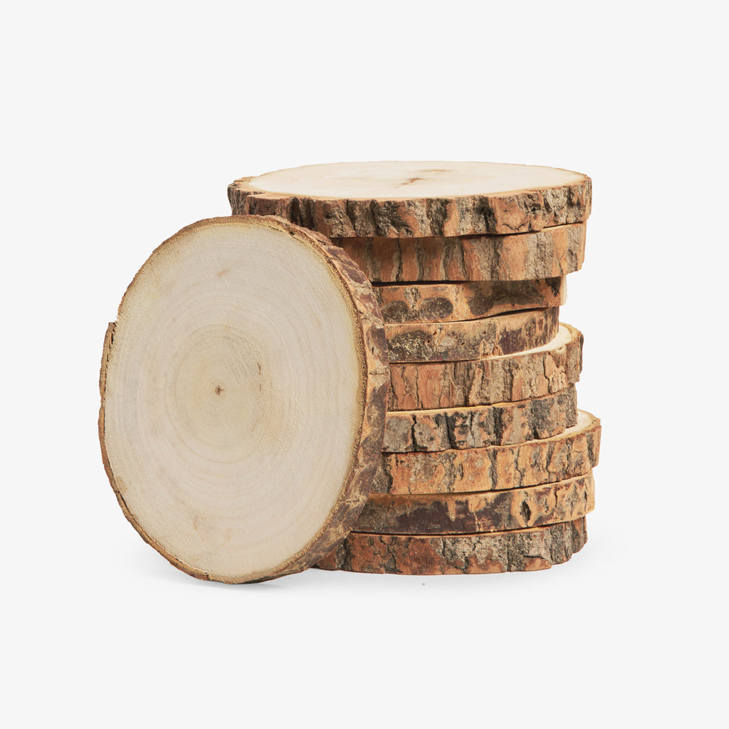 Rustic Poplar Wood Slices | Wedding Table Placemats & Decor Risers