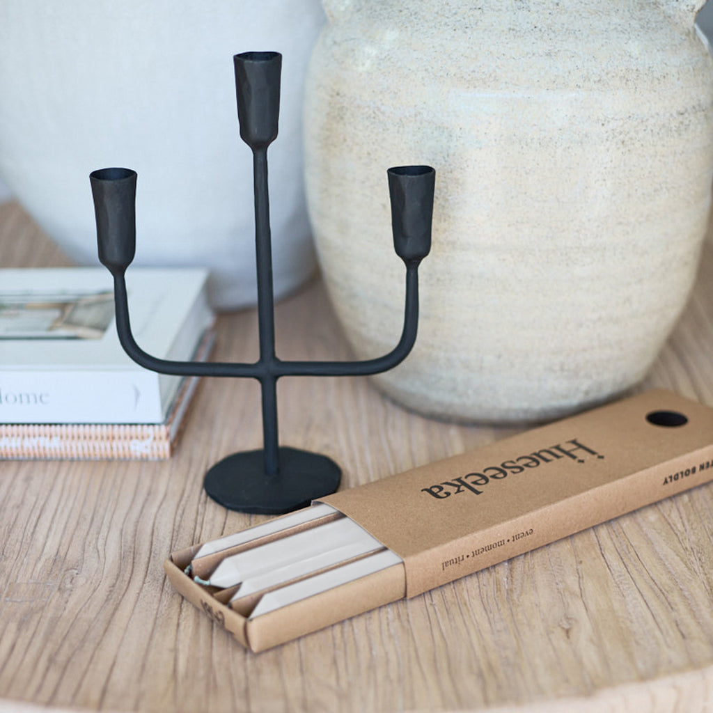 Dinner Candles 4 Pack (30cm, White) | Unscented Dinner Candles