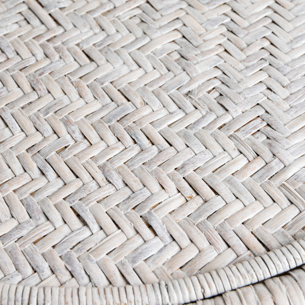 Rattan Round Side Table (White) | Bedside Tables & Accent Tables