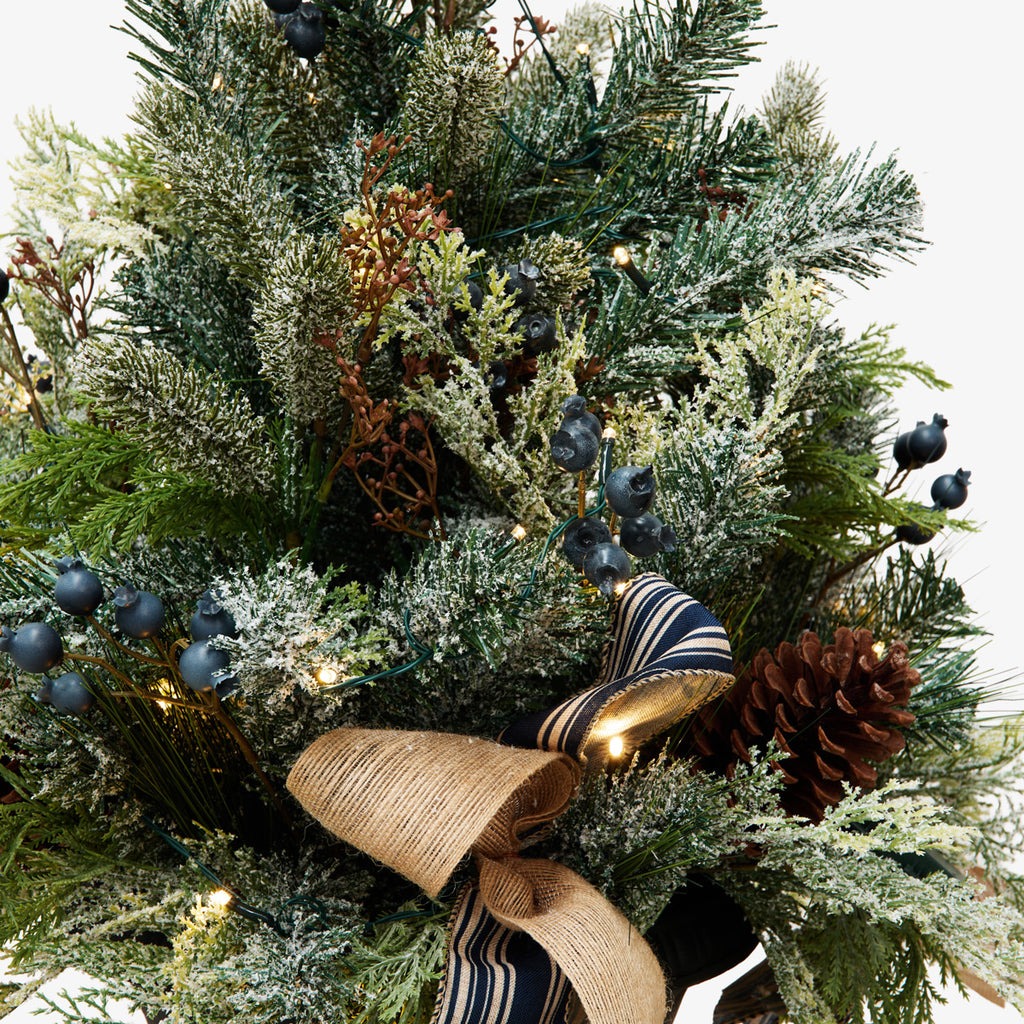 Hampton Blueberry Arrangement with Lights (81cm) | Christmas Planter