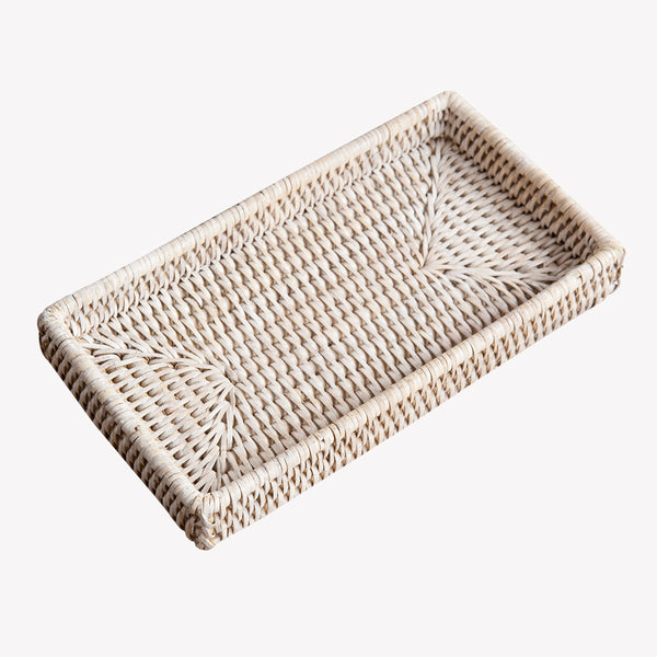 Rattan Tray Caddy White | Alfresco Emporium
